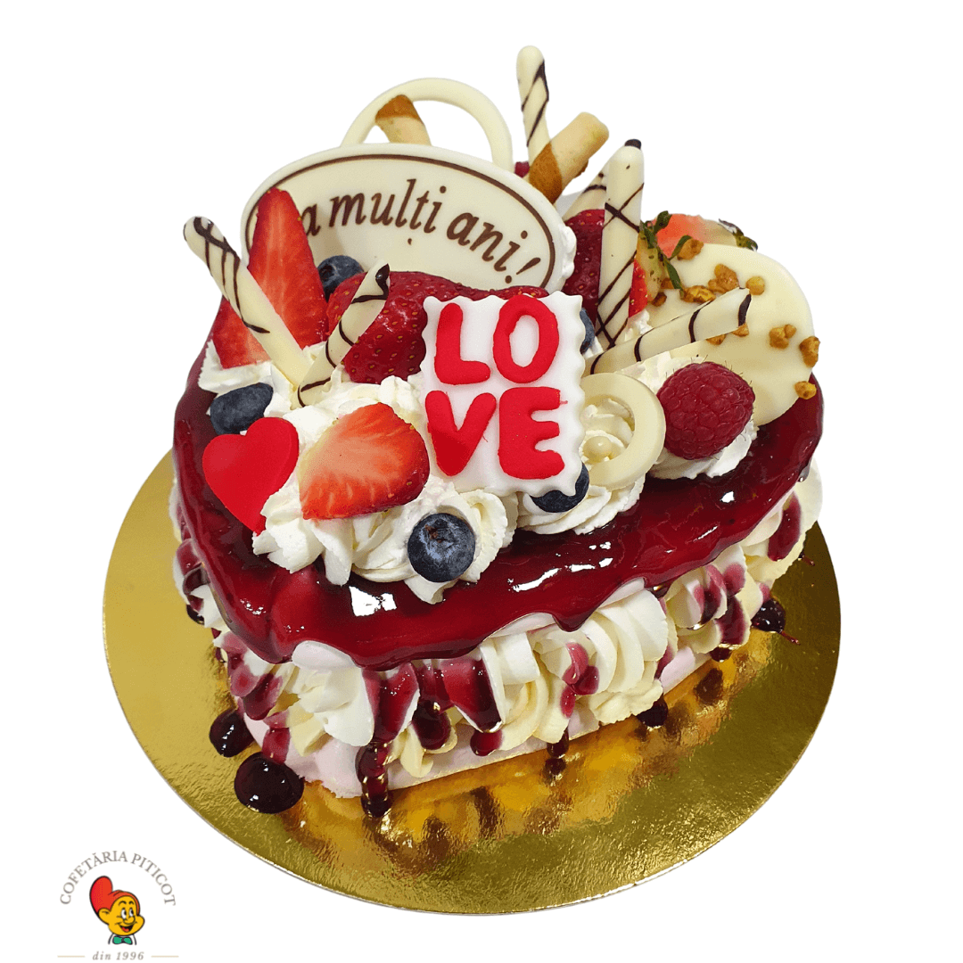 Tort bezea cu fructe de padure - inima – Piticot.ro